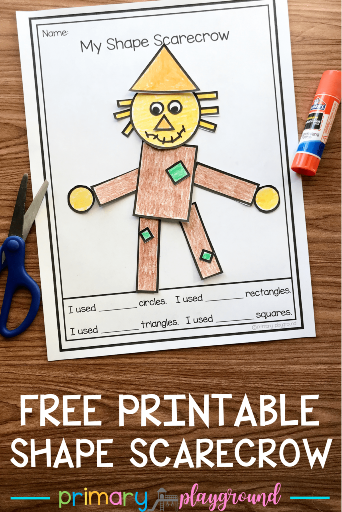 Free Printable 2D Shape Scarecrow - Primary Playground