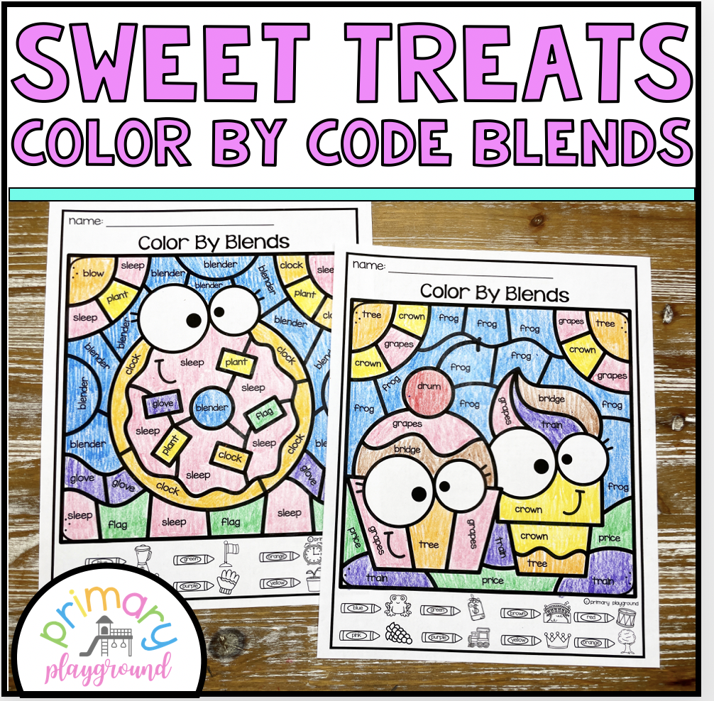 Sweet Treats Color By Code Blends - Primary Playground
