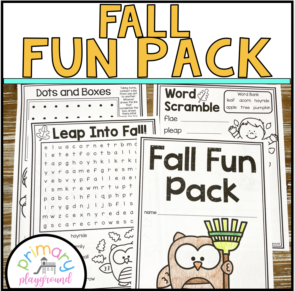 Fall Fun Pack Print and Go - Primary Playground