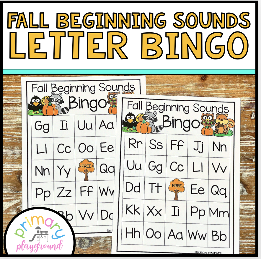 Fall Beginning Sounds Letter Bingo - Primary Playground