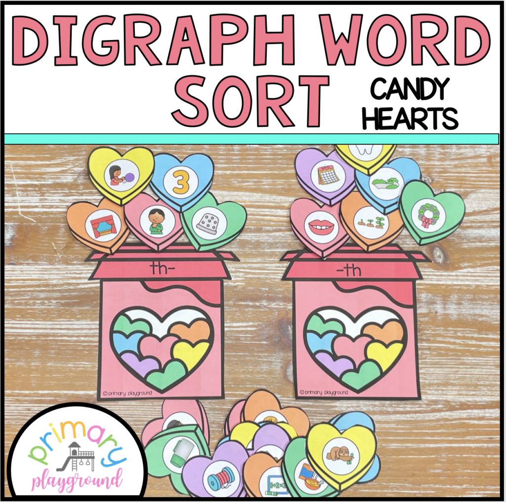 Digraph Word Sort Center Candy Hearts Conversation Hearts - Primary ...