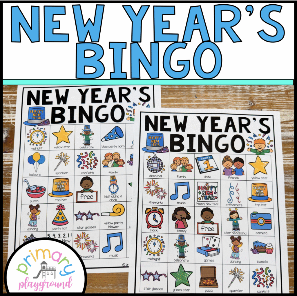 New Year’s Bingo | Easy No-Prep Class Party Game - Primary Playground