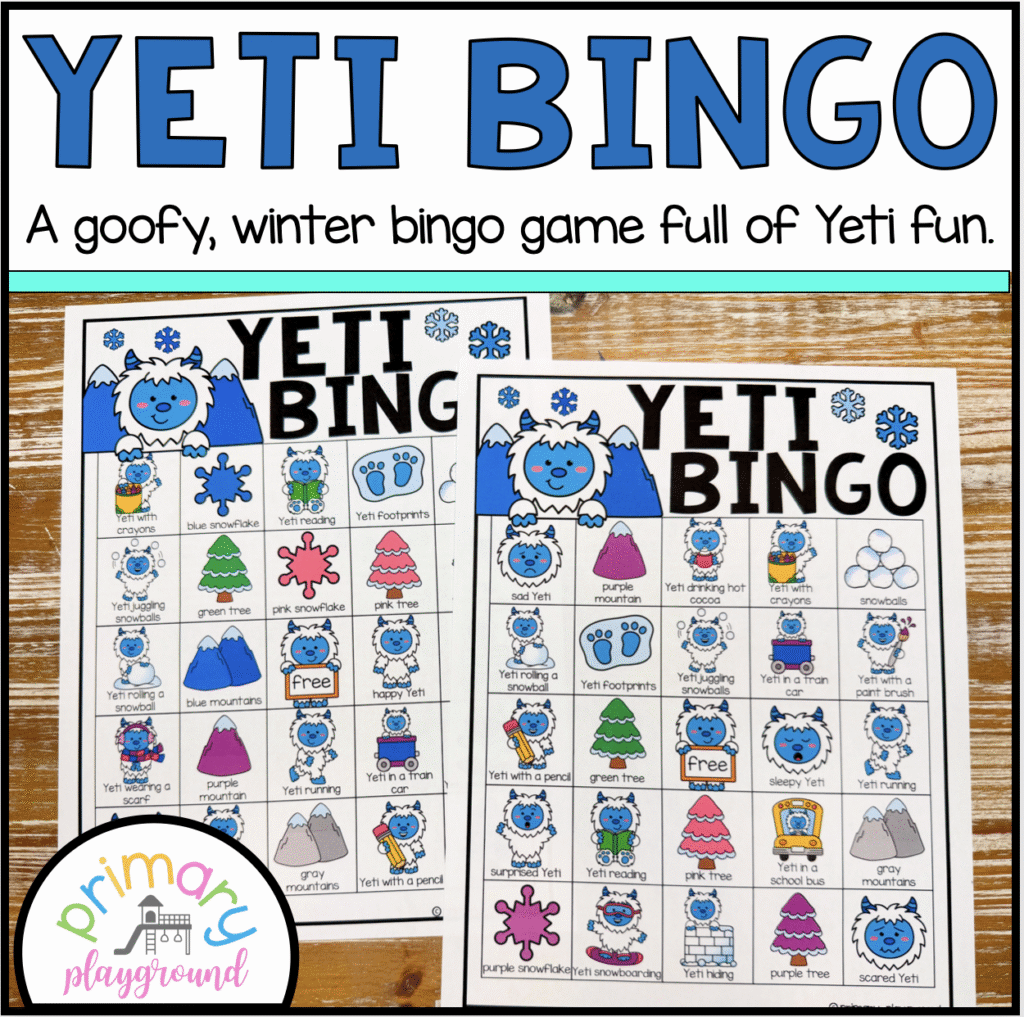 Yeti Bingo Game | Winter Classroom Party Game | No Prep Printable Bingo ...